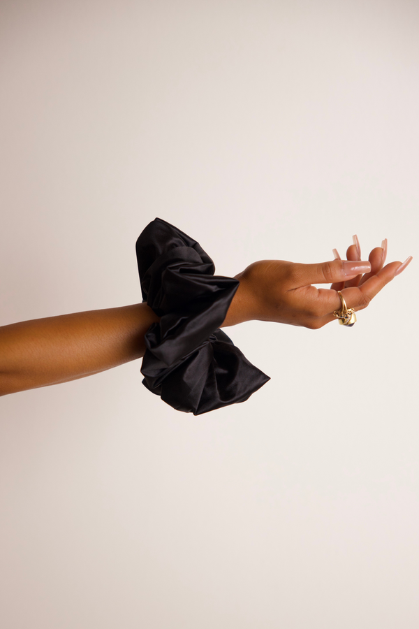 XL Satin Scrunchie - Midnight Onyx | MUAVES